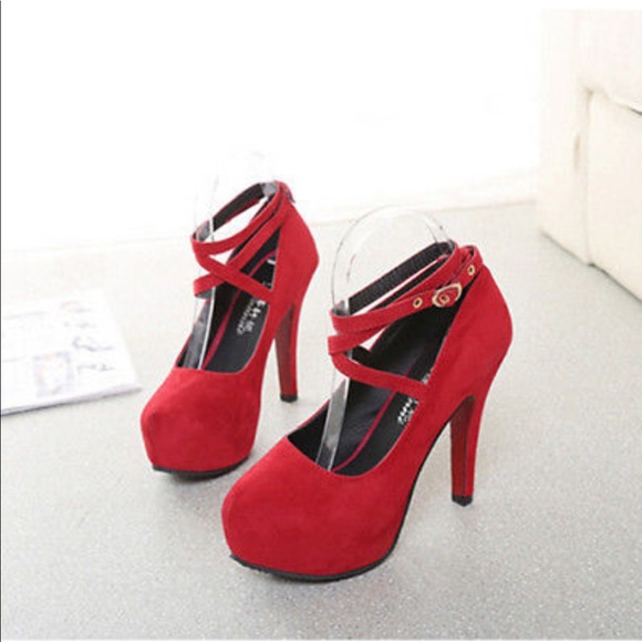 Shoes | Red Platform Stiletto Heels | Poshmark